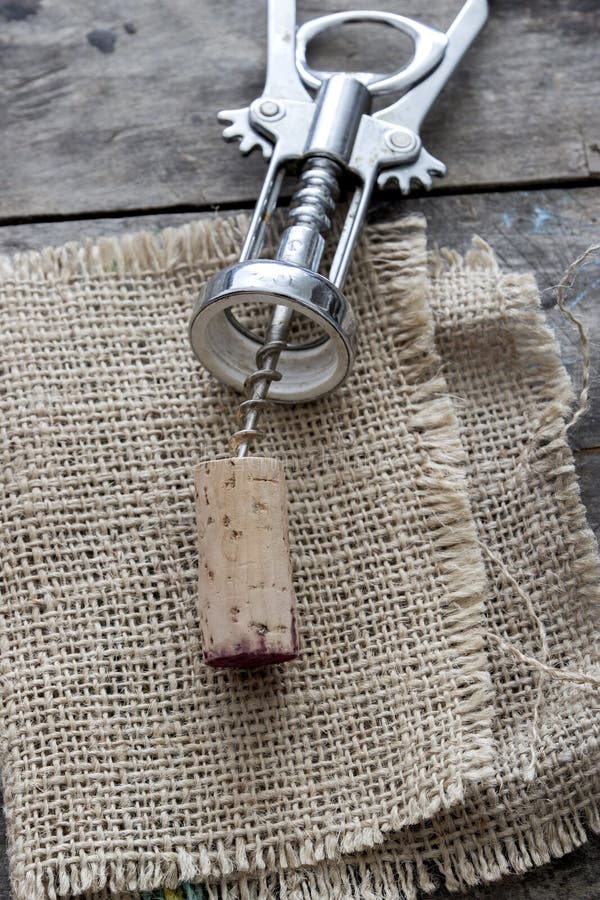 Cork and corkscrew stock image. Image of equipment, white - 43429717