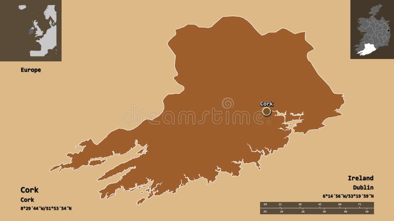 Cork County Council Republic of Ireland, Counties of Ireland Map Vector ...