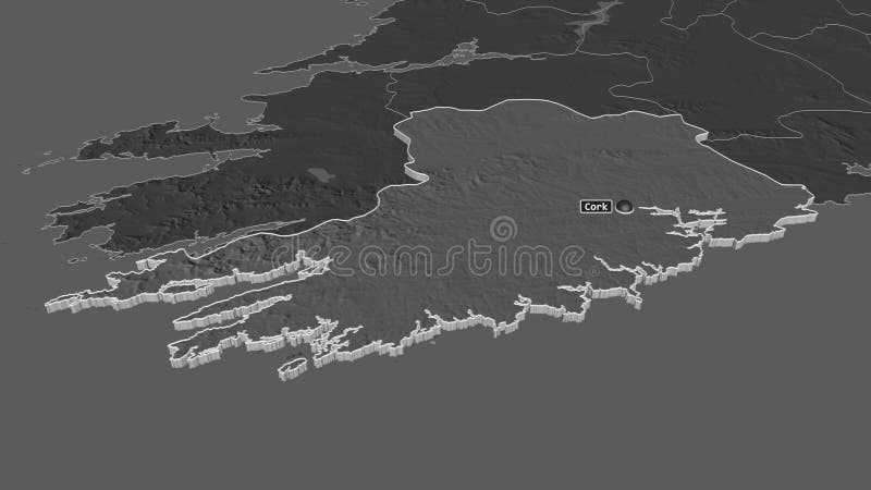 Cork, Ireland - Extruded with Capital. Bilevel Stock Illustration ...