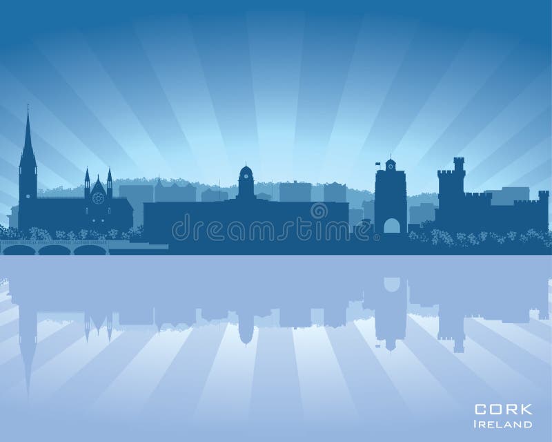 Cork, Ireland skyline stock vector. Illustration of silhouette - 114030682