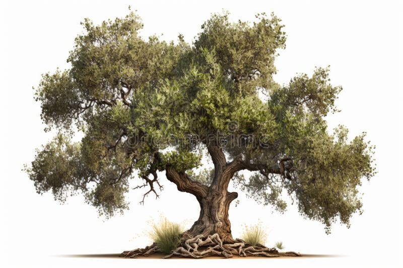 Cork Oak Tree on a White Background. Generative AI Stock Illustration ...