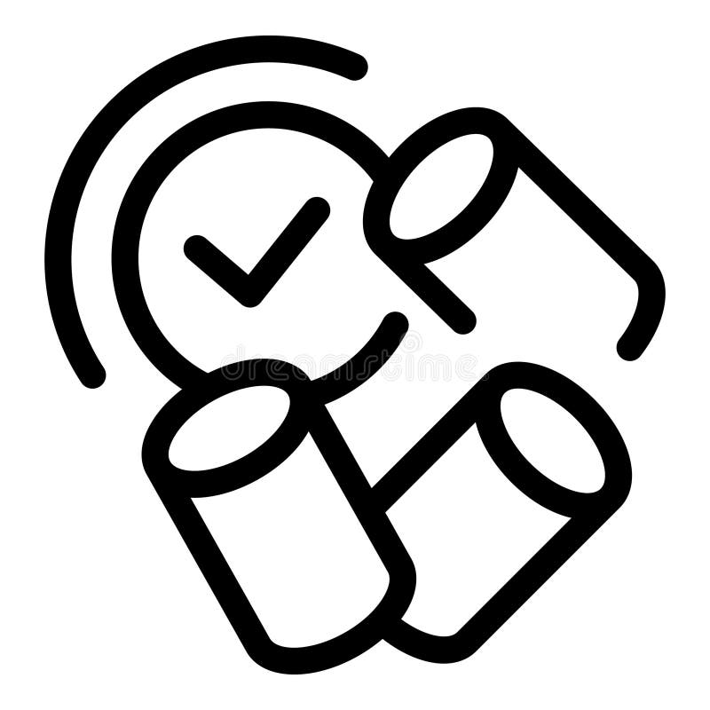 Cork Quality Control Process Icon with Corkwood Cylinders Stock ...