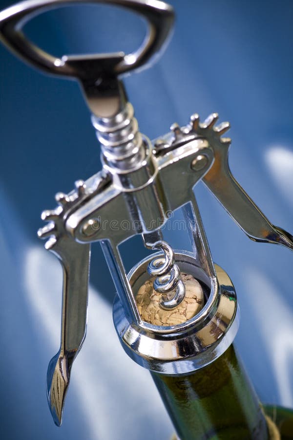 Cork Screw. Opening Wine stock photo. Image of relaxation - 14469176