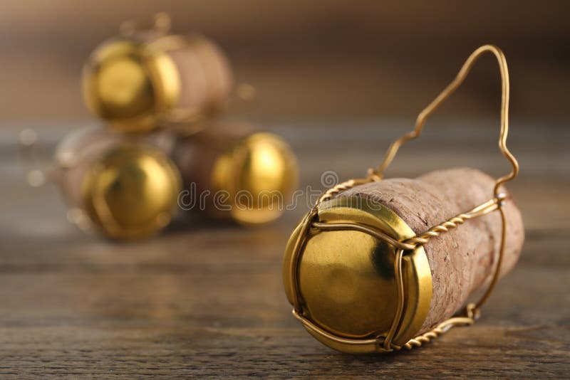 Cork of Sparkling Wine and Muselet Cap with Engraving 2023 on Table ...