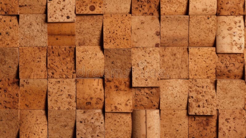 Cork Wall Tiles Background Soundproofing Material. Generative AI Stock ...
