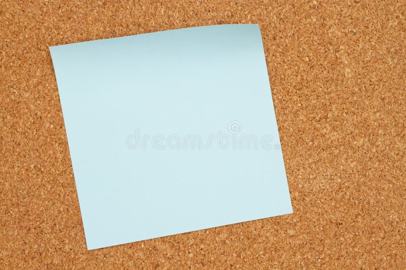 Corkboard with Blue Sticky Note Background Stock Photo - Image of ...