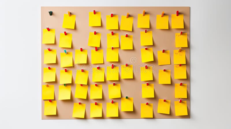 Corkboard checklist yellow stock illustration. Illustration of ...