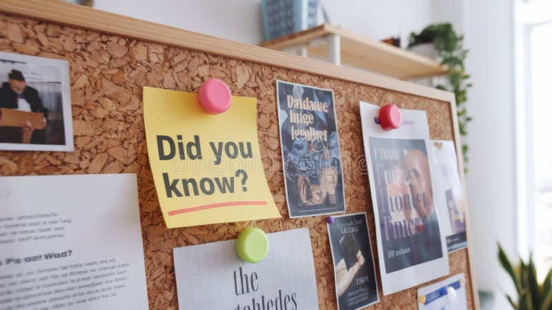 Corkboard Display Featuring Sticky Note, Highlighting the Phrase Did ...