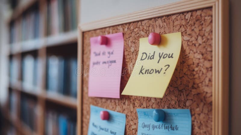 Corkboard Display Featuring Sticky Note, Highlighting the Phrase Did ...