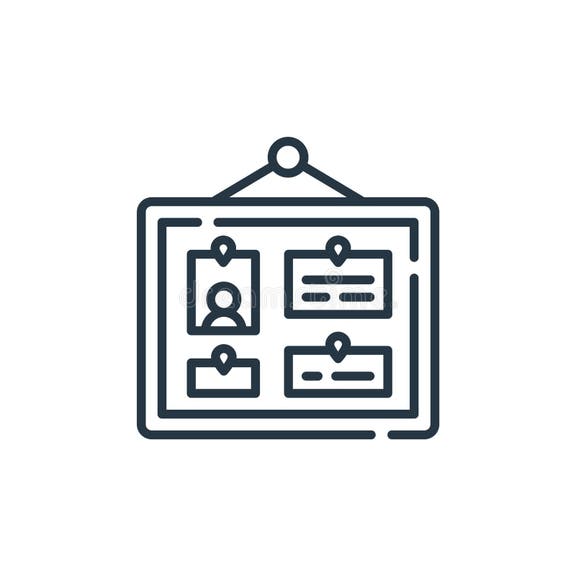 Corkboard Icon Vector from Office Concept. Thin Line Illustration of ...
