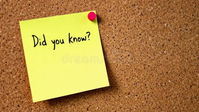 Corkboard with Sticky Note Did You Know Highlighted Stock Video - Video ...