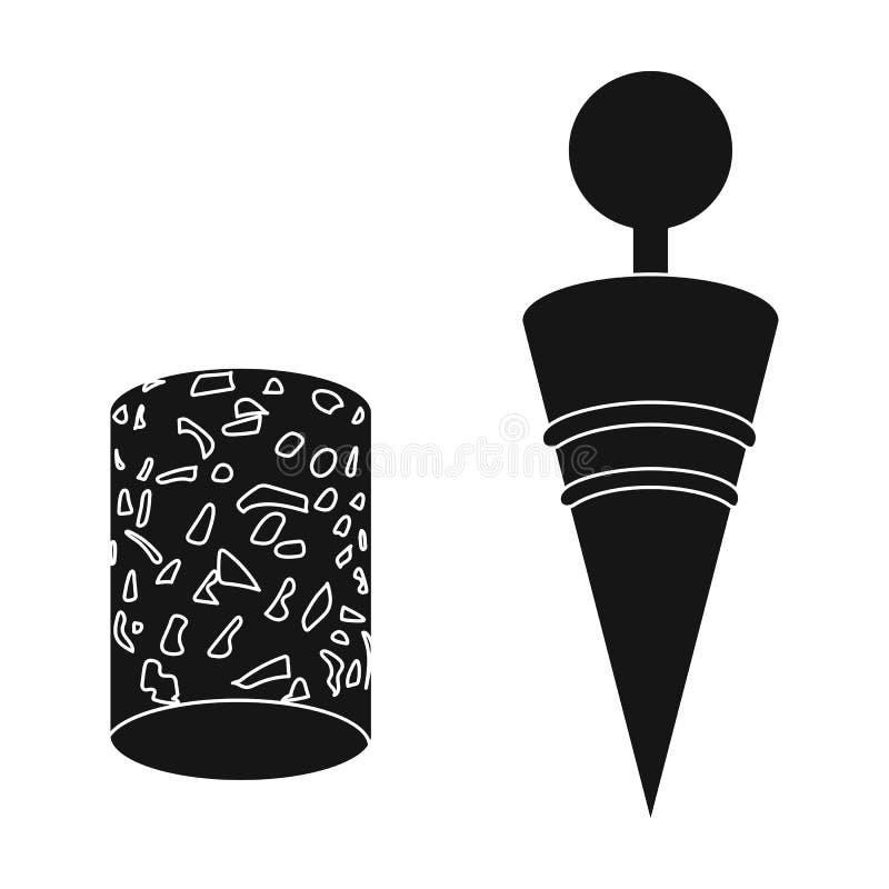 Corkscrew and Cork Icon in Black Style Isolated on White Background ...