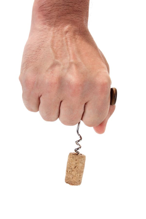 Corkscrew in hand stock photo. Image of hand, drink, stopper - 15739108