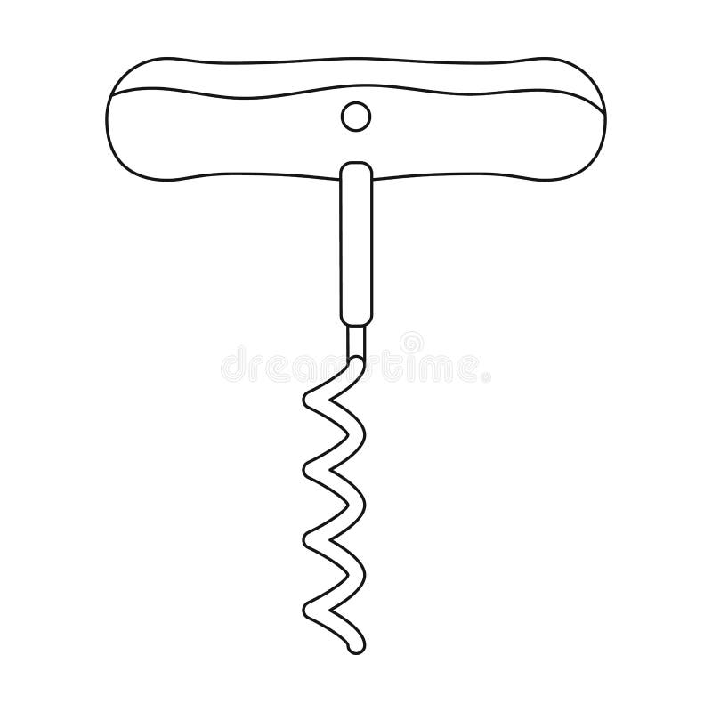 Corkscrew Icon in Outline Style Isolated on White Background. Wine ...