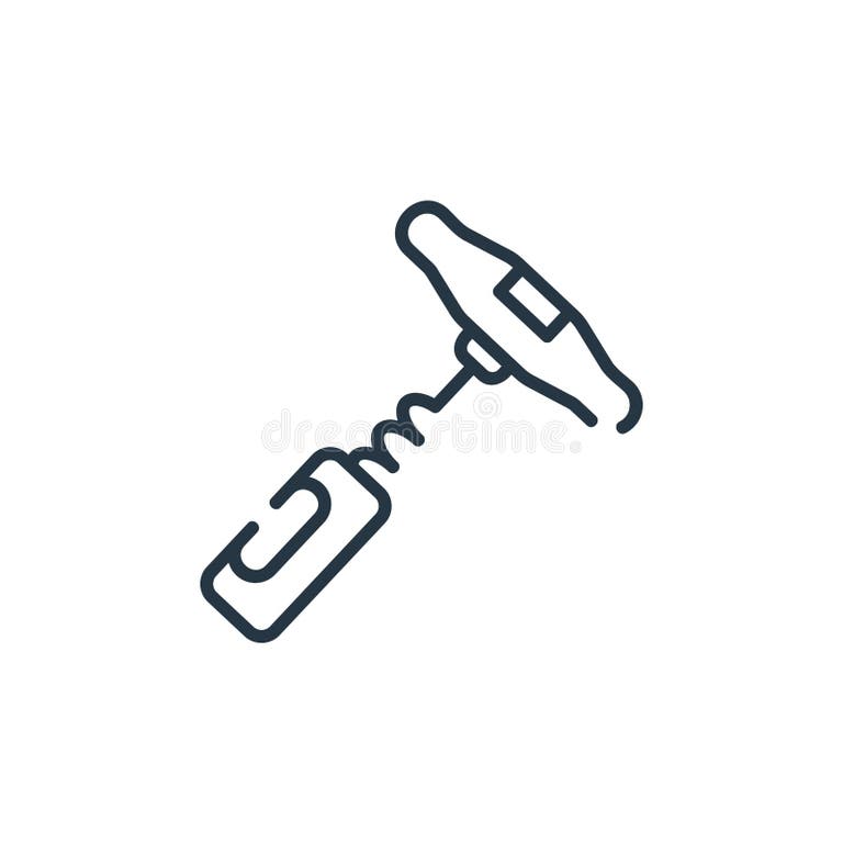 Corkscrew Icon Vector from Restaurant Concept. Thin Line Illustration ...