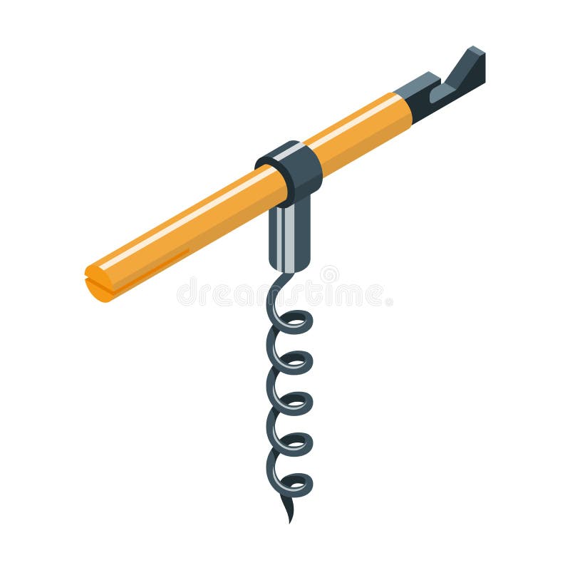 Corkscrew Isometric Vector Icon.Cartoon Vector Icon Isolated on White ...