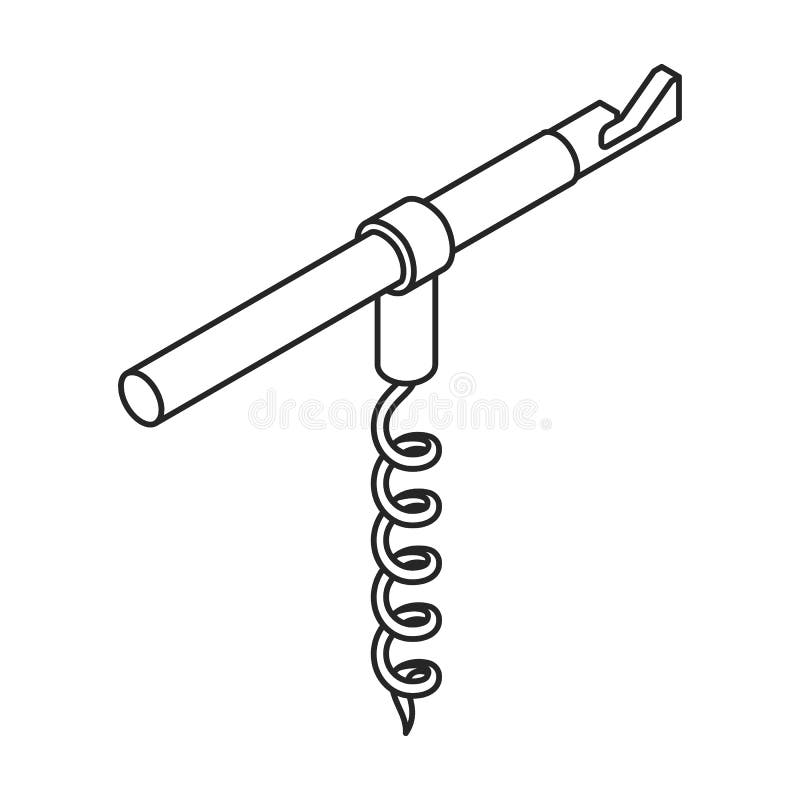 Corkscrew Isometric Vector Icon.Outline Vector Icon Isolated on White ...