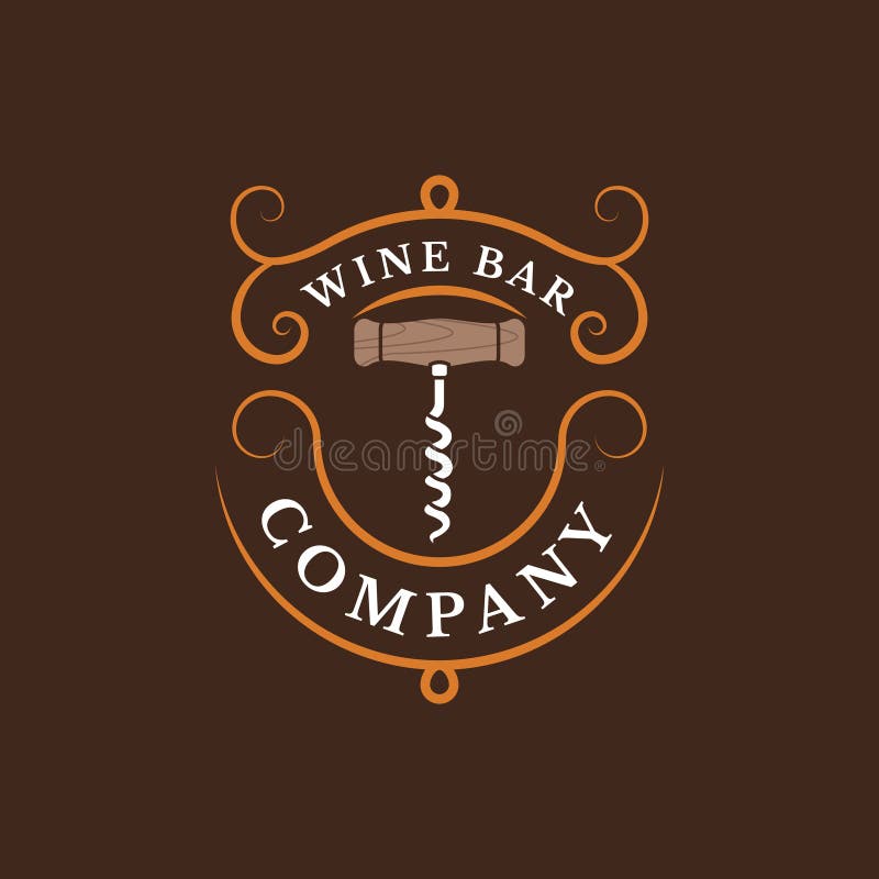 Corkscrew Logo Vector is Simple, Elegant and Luxurious. Stock ...