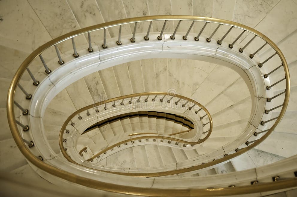 Corkscrew stairs stock image. Image of wentletrap, banister - 16048181