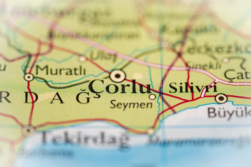 Corlu, Turkey Highlighted on a World Map Stock Photo - Image of ...