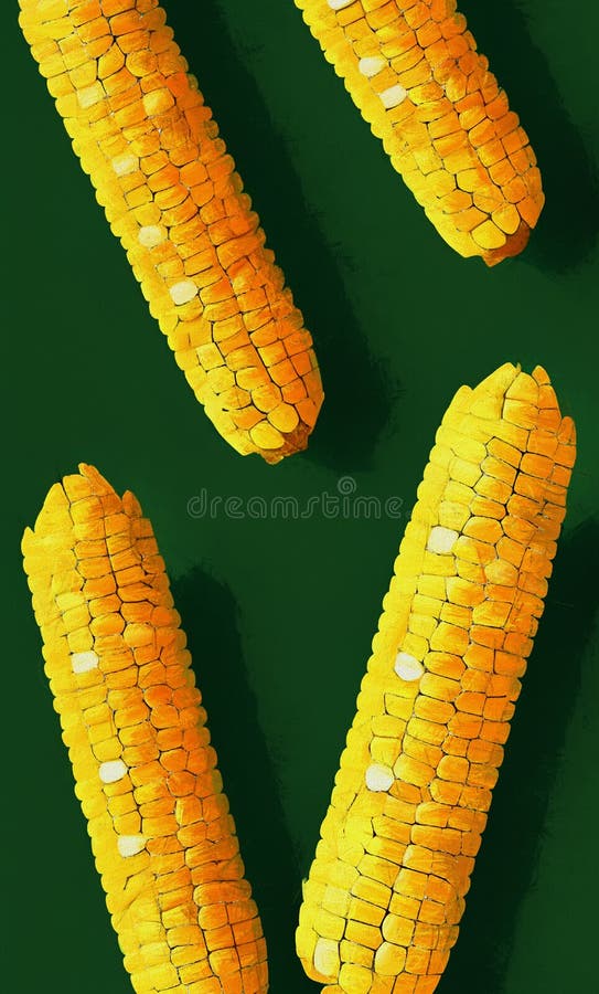 Corn - Abstract Digital Art Stock Illustration - Illustration of grain ...