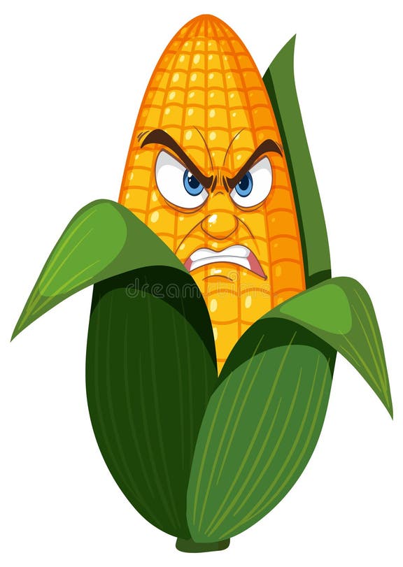 Corn with an angry stock vector. Illustration of concept - 326193695