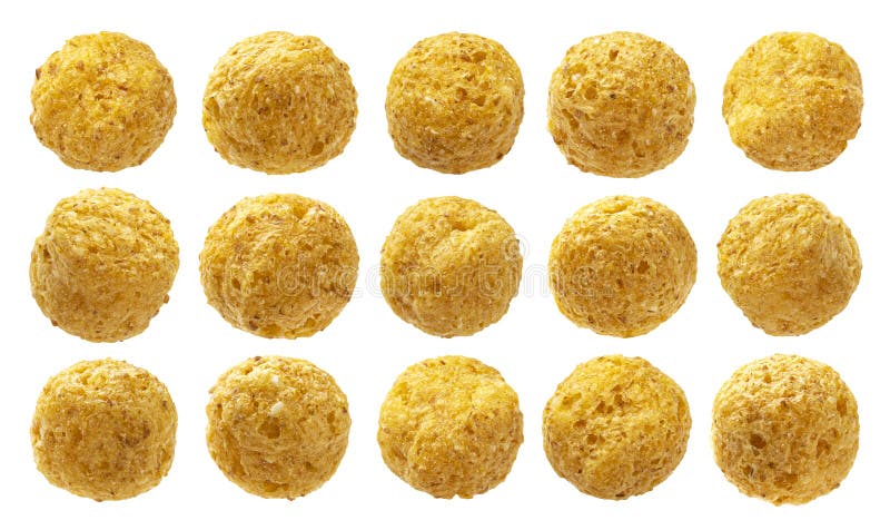 Corn Balls Collection Isolated on White Background Stock Photo - Image ...