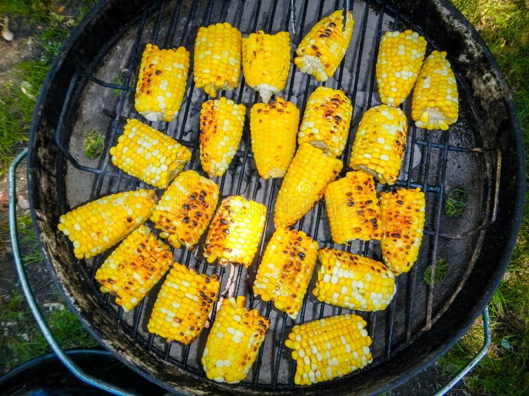 Corn on Bbq Grill in Summer Stock Image - Image of food, outdoor: 273382757