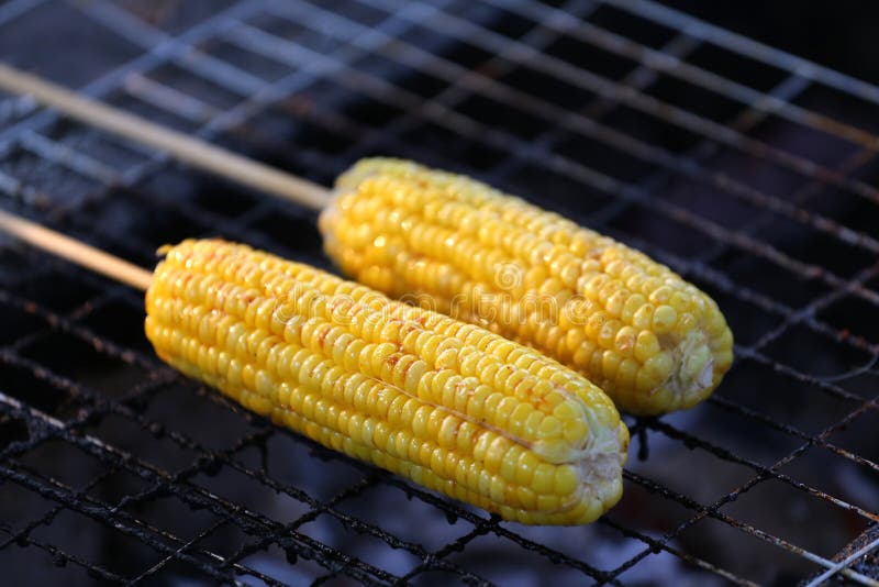 Corn on bbq stock image. Image of breakfast, outdoor - 44637391