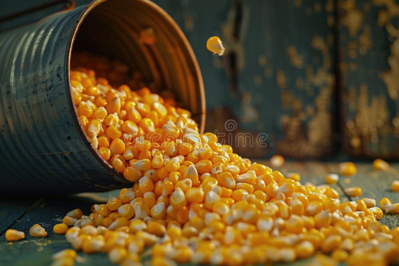 Corn bucket on table stock image. Image of table, earthy - 377373503