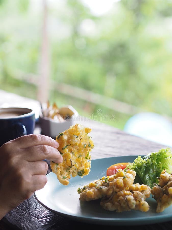 Corn Cakes or Also Called Corn Fritters are Food Made from Corn, Flour ...