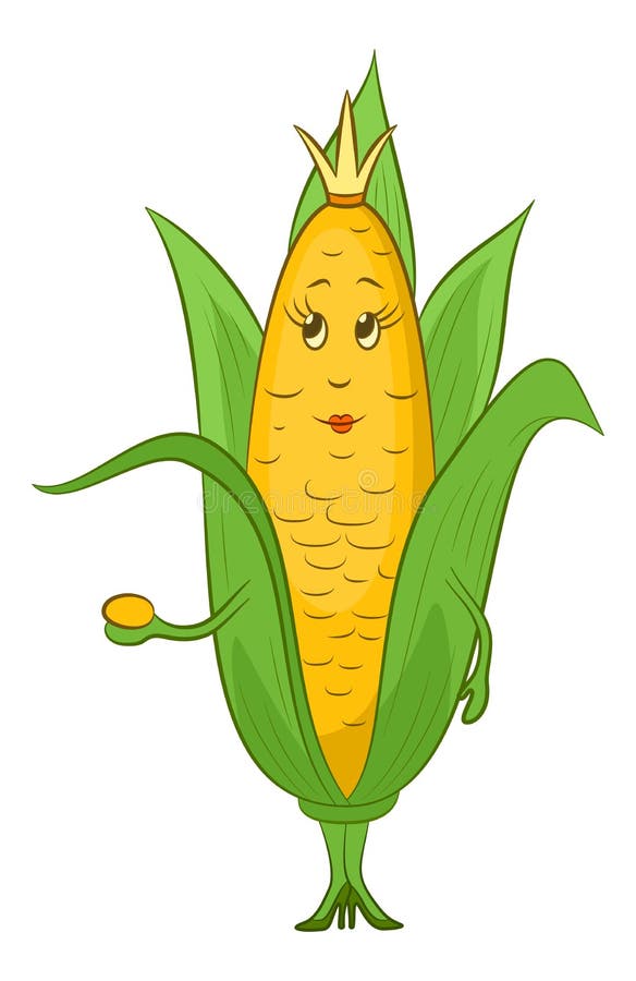 Corn Character Presenting Something Stock Vector - Illustration of ...