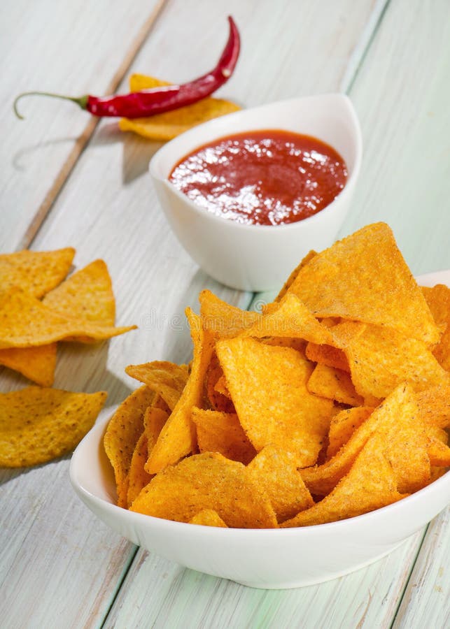 Corn chips stock image. Image of condiment, tomato, catchup - 38138273