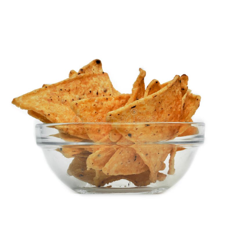 Corn Chips on a White Background. Quick Snack Stock Photo - Image of ...