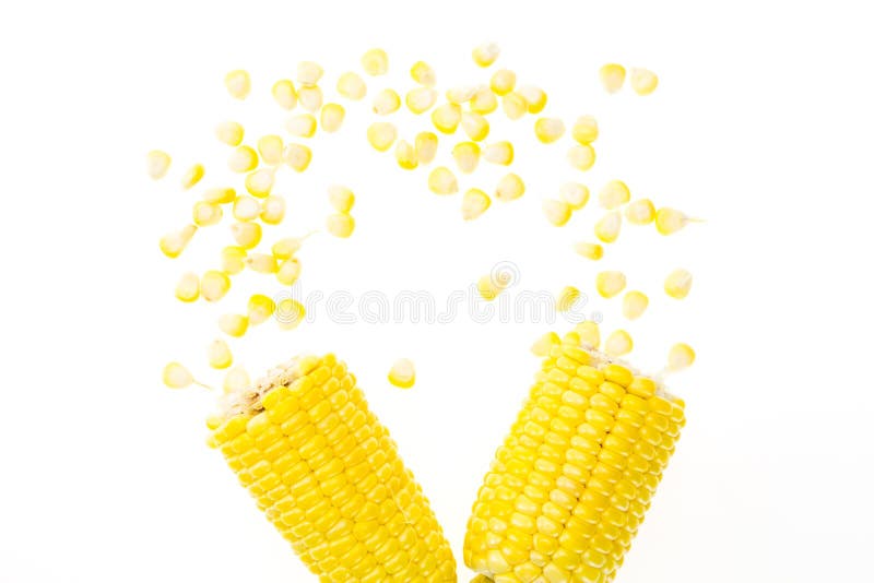 Corn Kernels in a Heart Shaped White Bowl, on White Stock Photo - Image ...