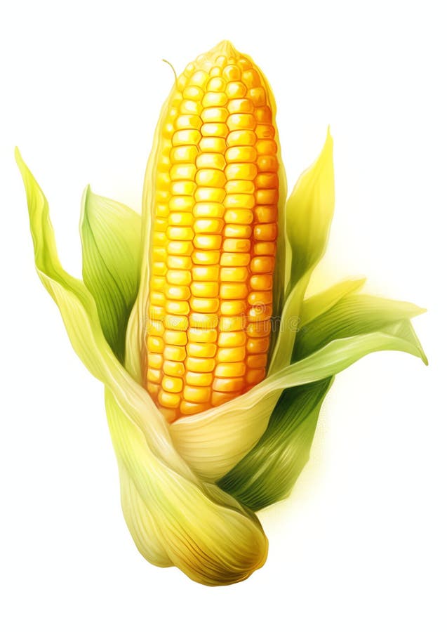 Corn on the Cob with Butter Watercolor Border Frame Stock Illustration ...