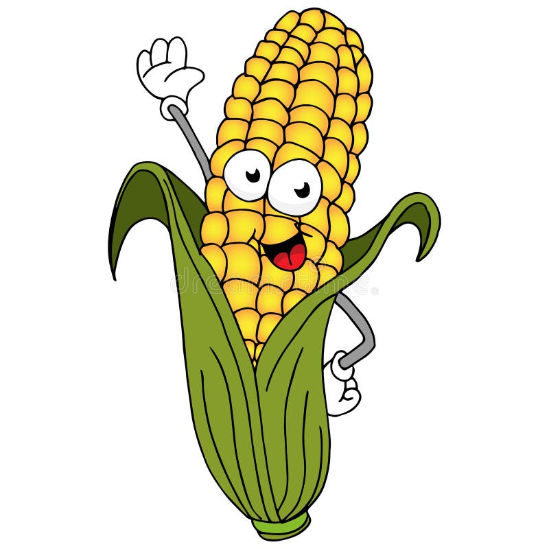 Corn on the Cob Character stock vector. Illustration of vector - 56032986