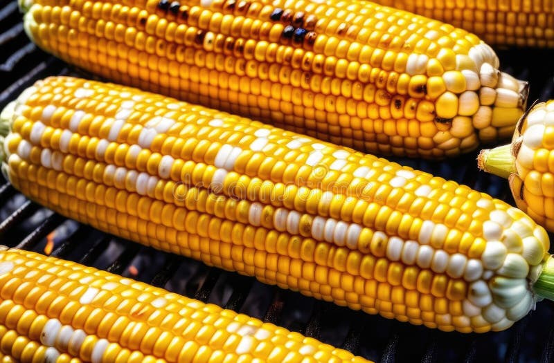 Corn Cob Close-up,yellow Corn Kernels,roasted Corn, Stock Image - Image ...