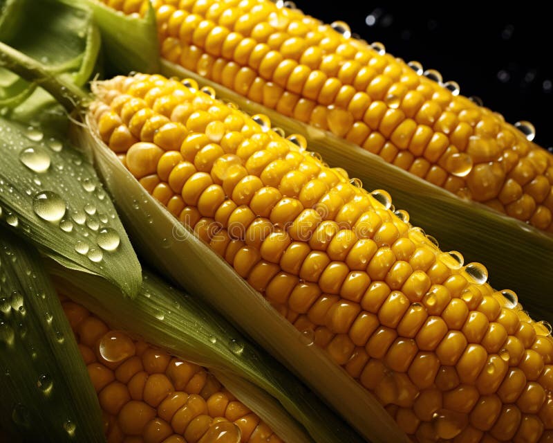 Corn on the Cob Closeup. Ai Generative Stock Image - Image of diet ...