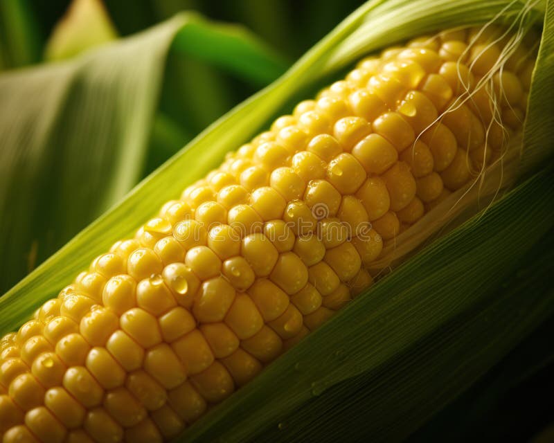 Corn on the Cob Closeup. Ai Generative Stock Image - Image of food ...