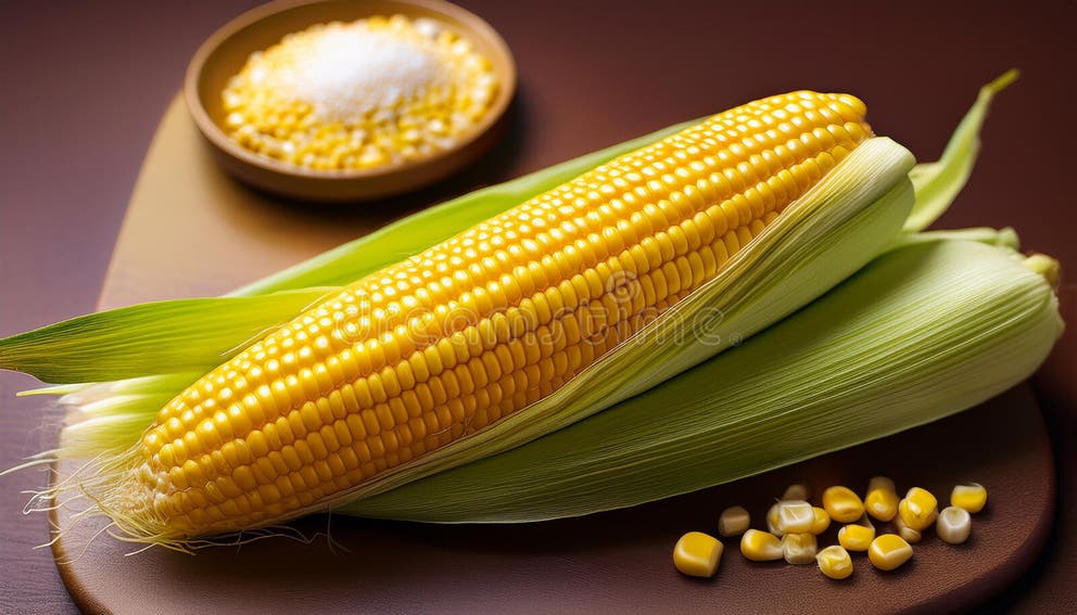 Corn on the cob stock illustration. Illustration of leaf - 339977110