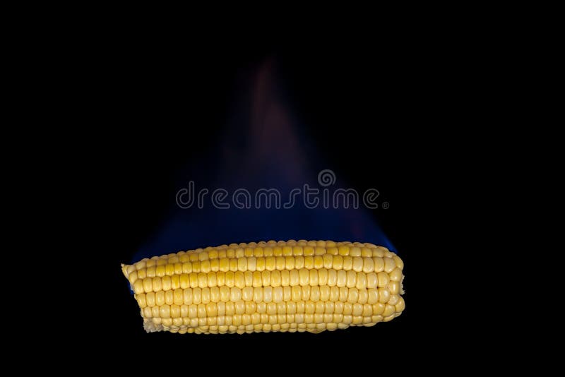 Corn cob on fire stock image. Image of hell, flame, beautiful - 58420489