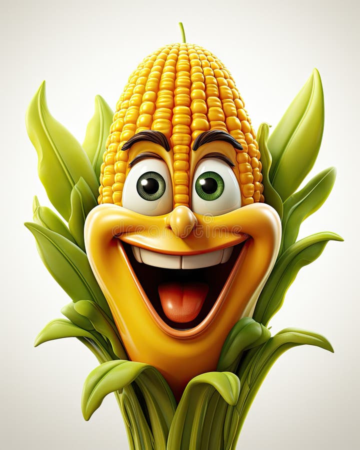 A Corn on the Cob with a Happy Face on it. Generative Ai Stock ...