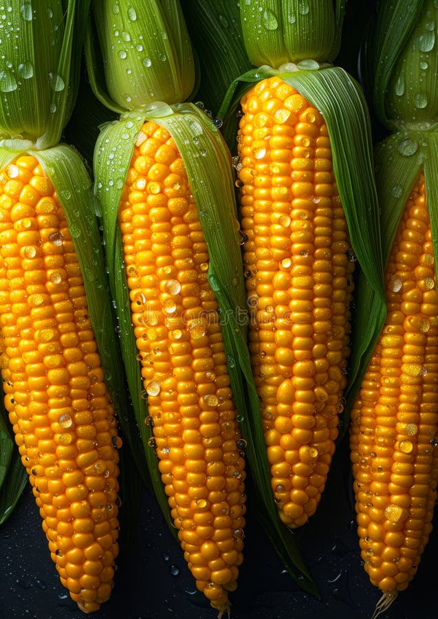 Corn on the Cob. a Lot of Corns Seamless Pattern Decorated with Shiny ...