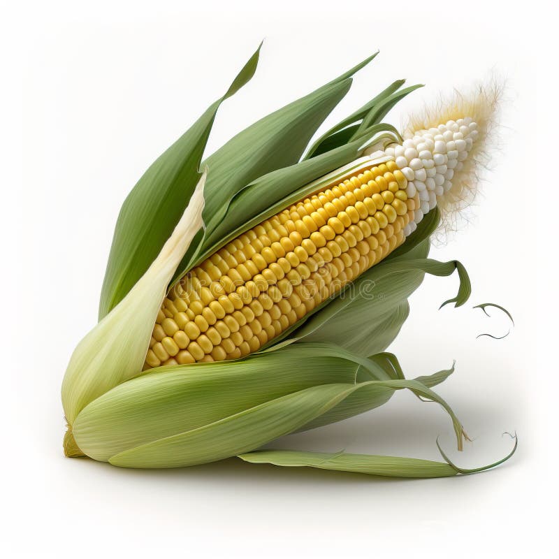 Corn on the Cob, Medium-sized Kernels Inserted in Rows on the Cob Stock ...