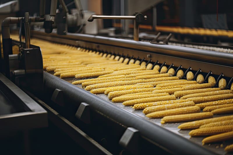 Corn Cob on Production Line in a Food Industry Stock Image - Image of ...