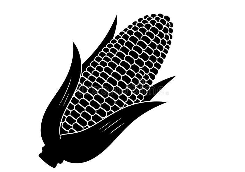 Corn cob silhouette stock illustration. Illustration of simple - 376501902