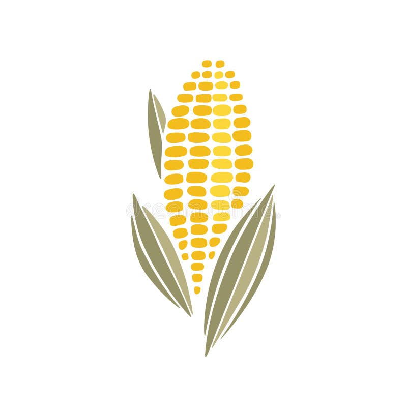 Corn Cob Simple Icon Design Stock Vector - Illustration of nutrition ...