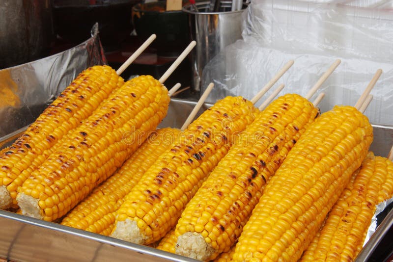 Corn on the Cob at a Street Food Stall Stock Image - Image of healthy ...