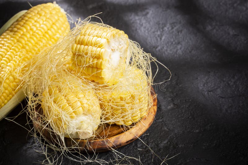Corn on the Cob on the Table, Sweet Corn Stock Image - Image of ...